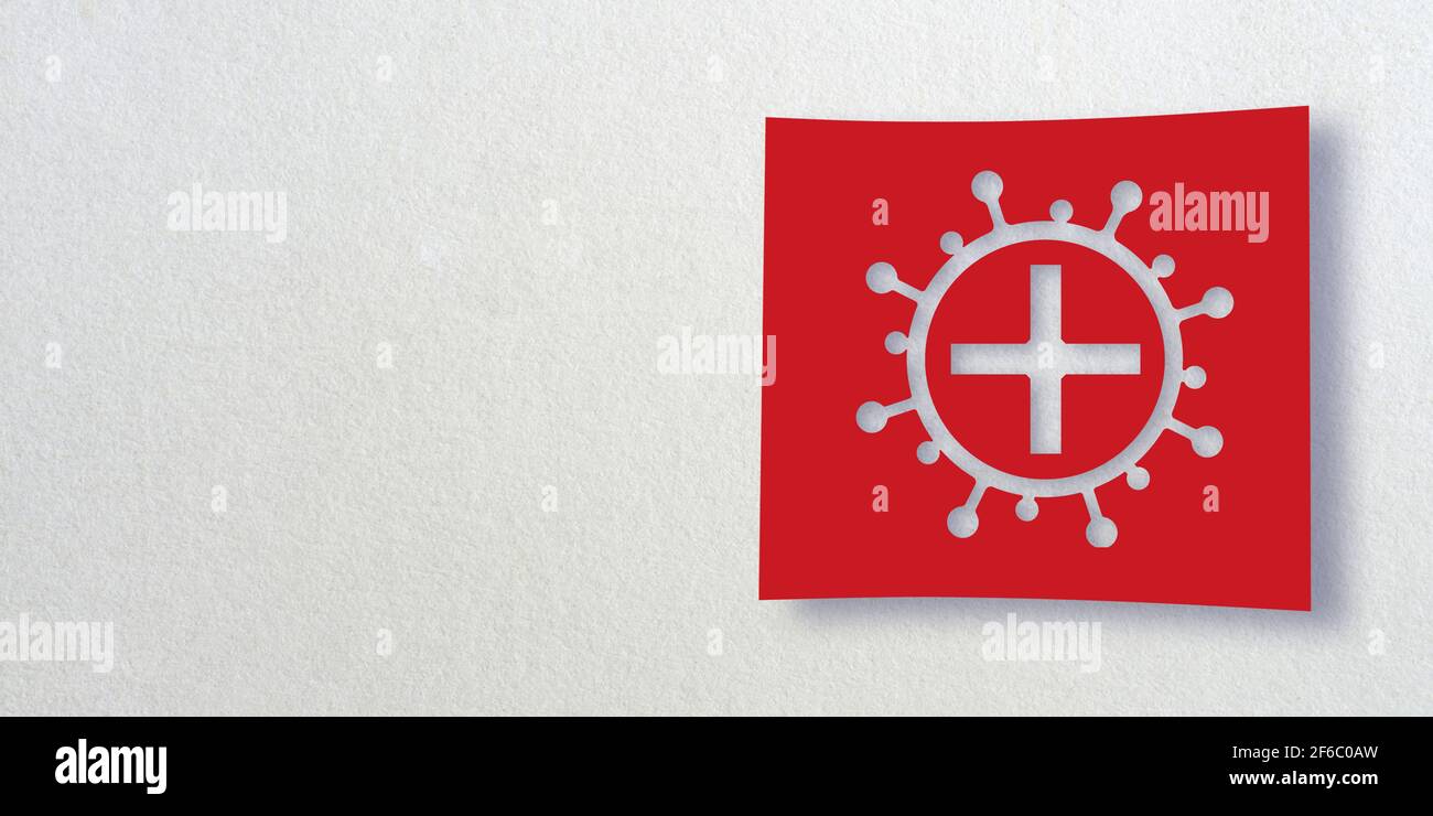 3D render icon collection: Cut out of positive plus sign in a virus ...