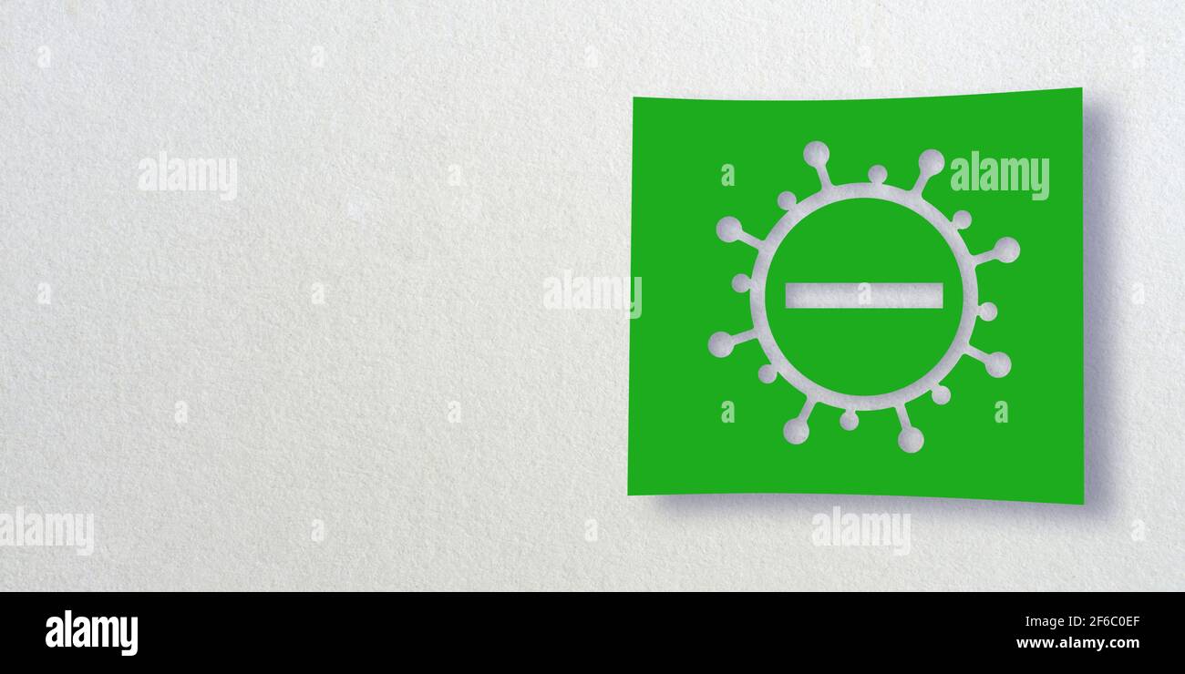 3D render icon collection: Cut out of negative minus sign in a virus ...