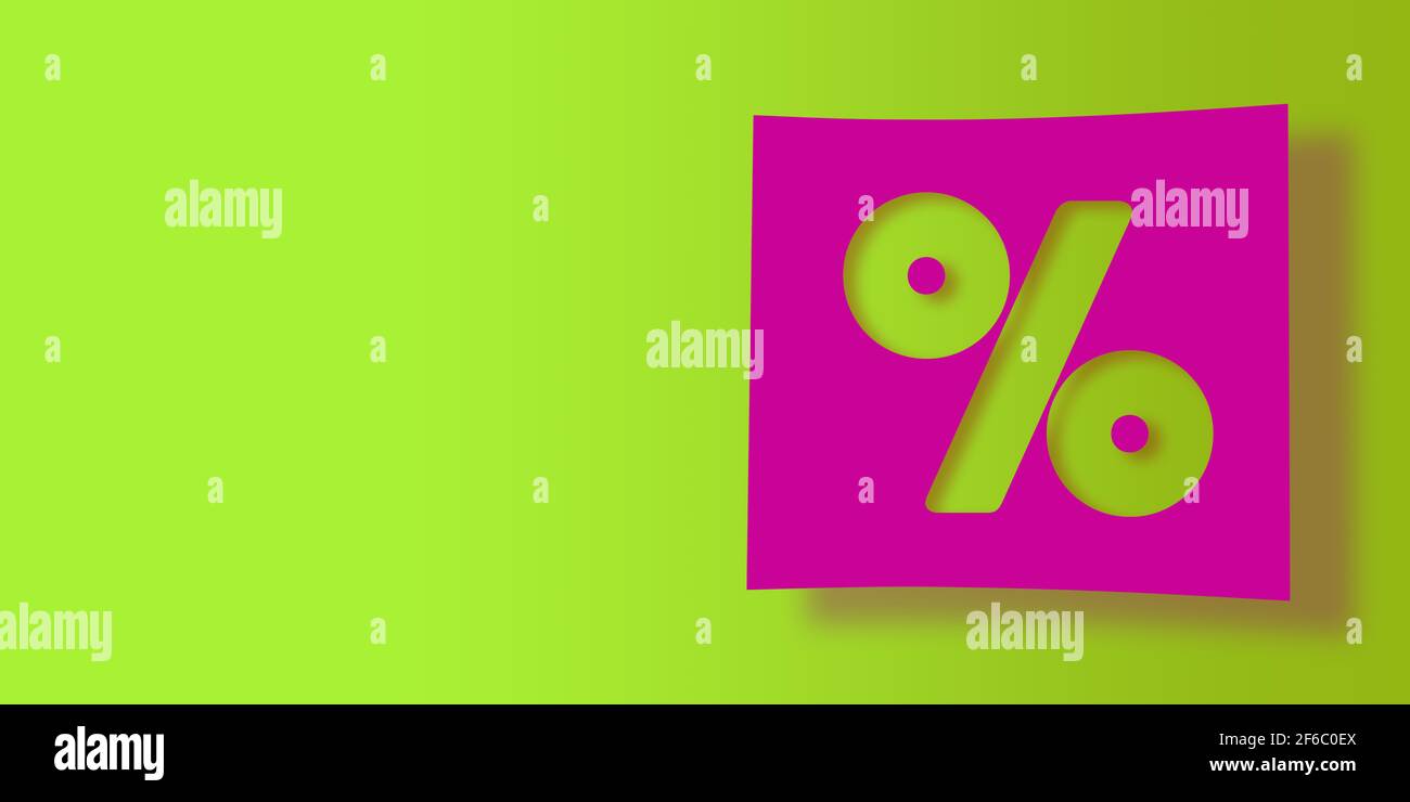3D rendered icon concept: Isolated percentage, % symbol cut out on ...