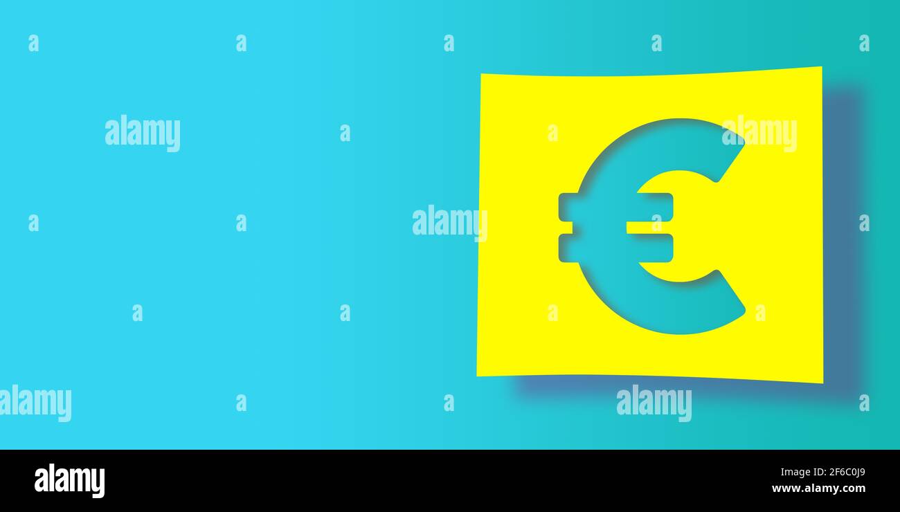 3D rendered icon concept: Isolated global currency EURO symbol cut out ...
