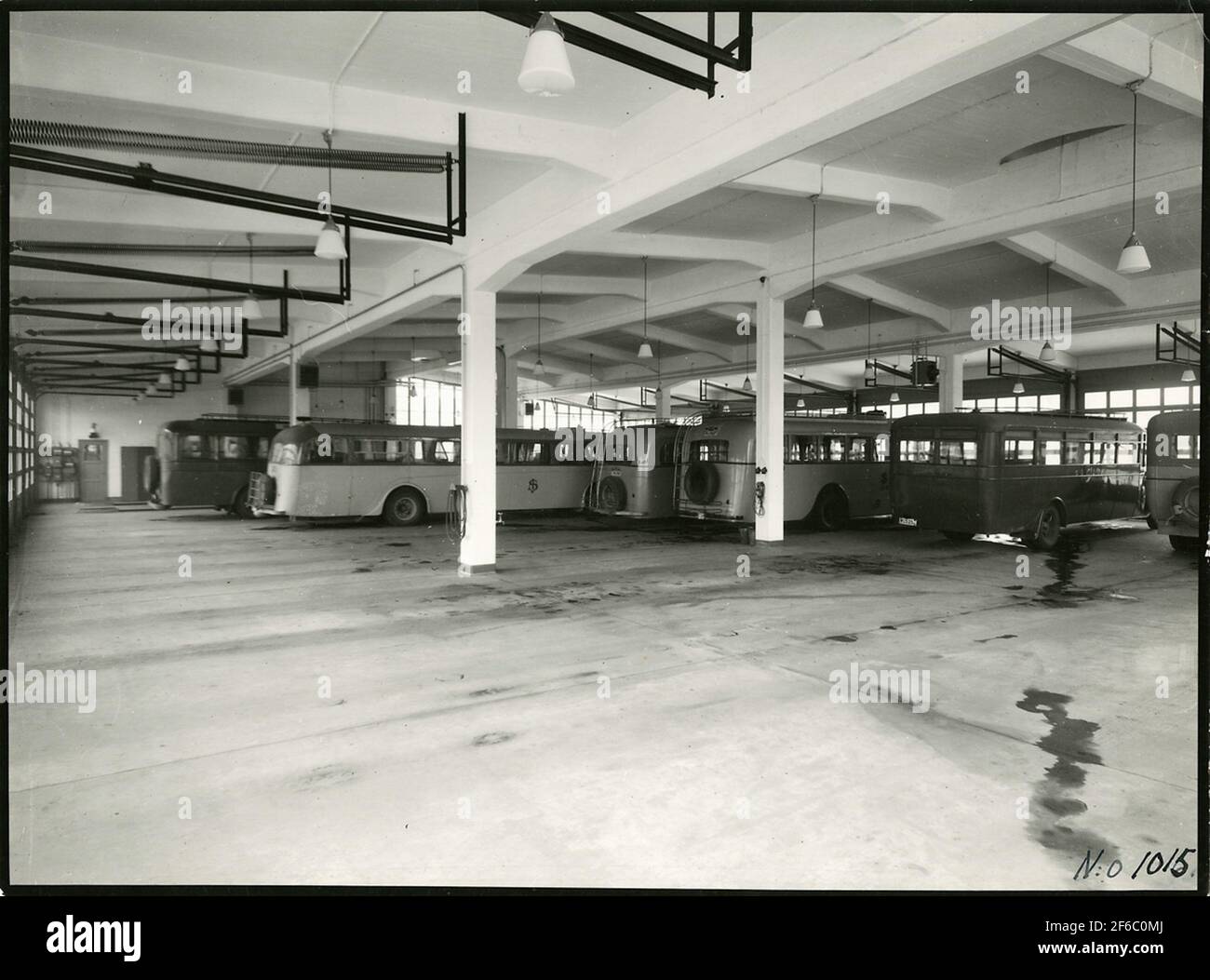 The state's railways, SJ bus garage, Malmö. Among the buses SJ bus 116 ...