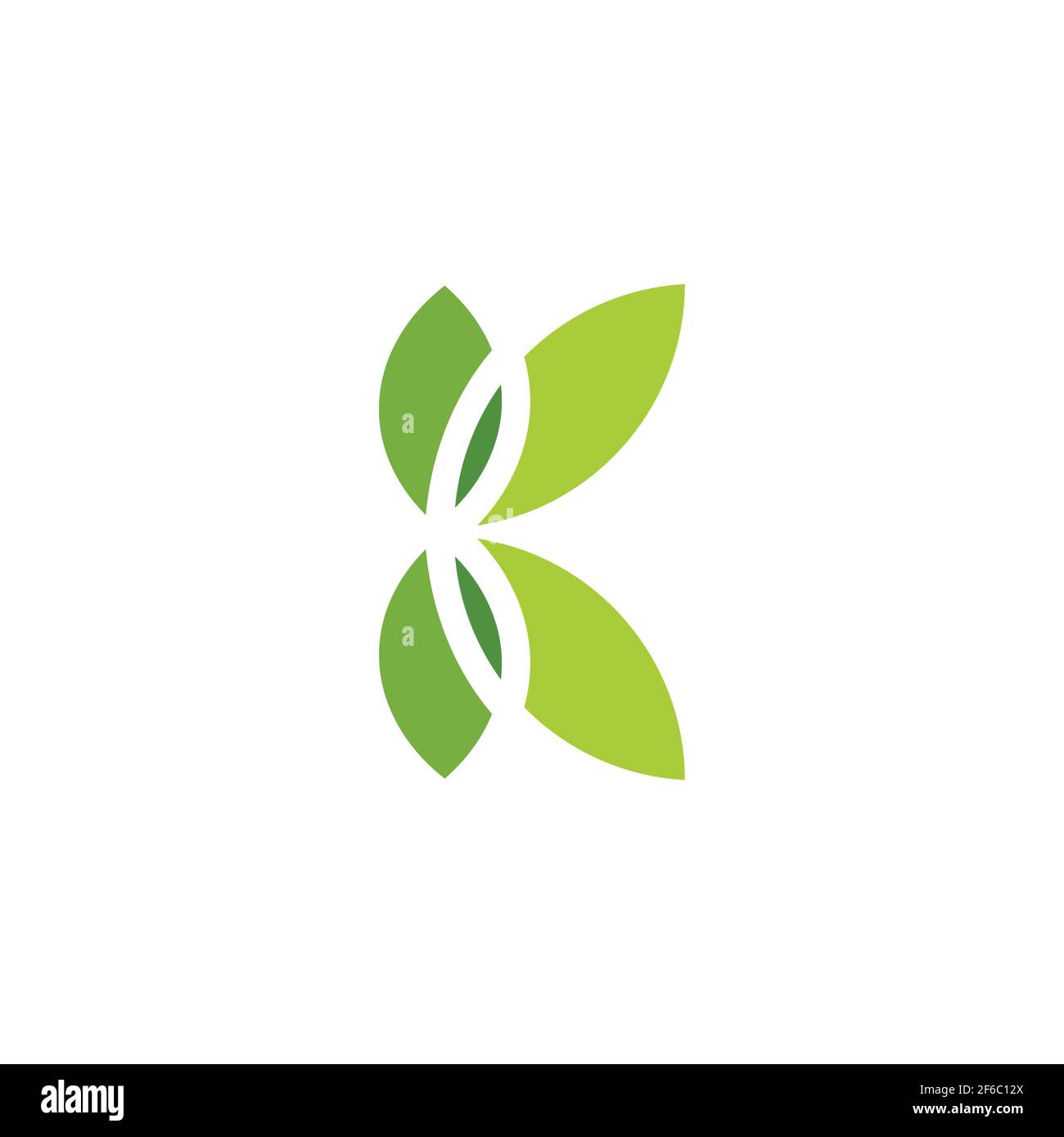 letter k colorful gradient green leaf symbol logo vector Stock Vector ...