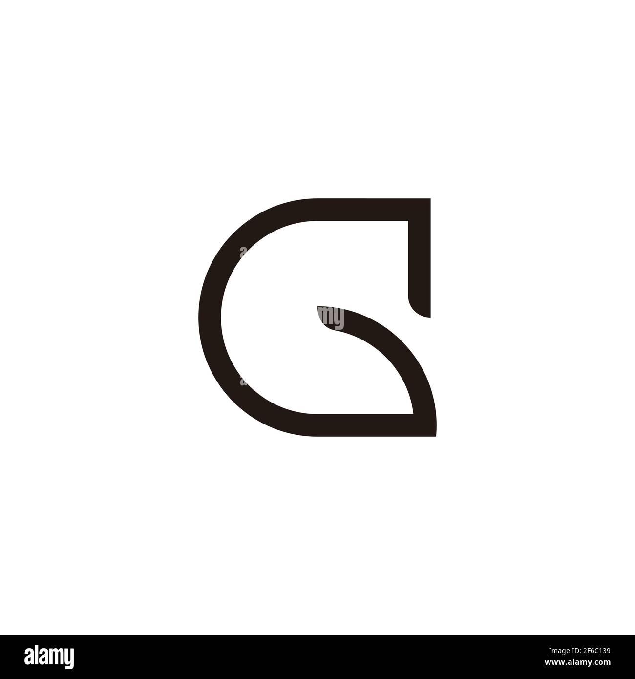 letter g simple thin line geometric logo vector Stock Vector Image ...