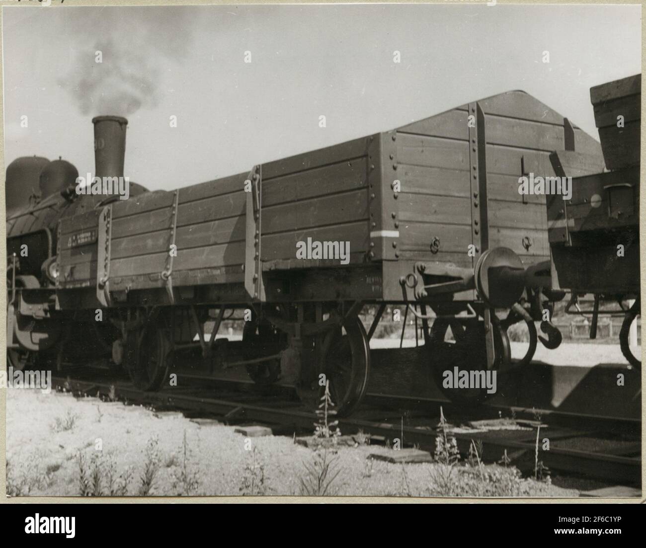 Steam locomotive with freight wagon State railways, SJ IM Stock Photo ...
