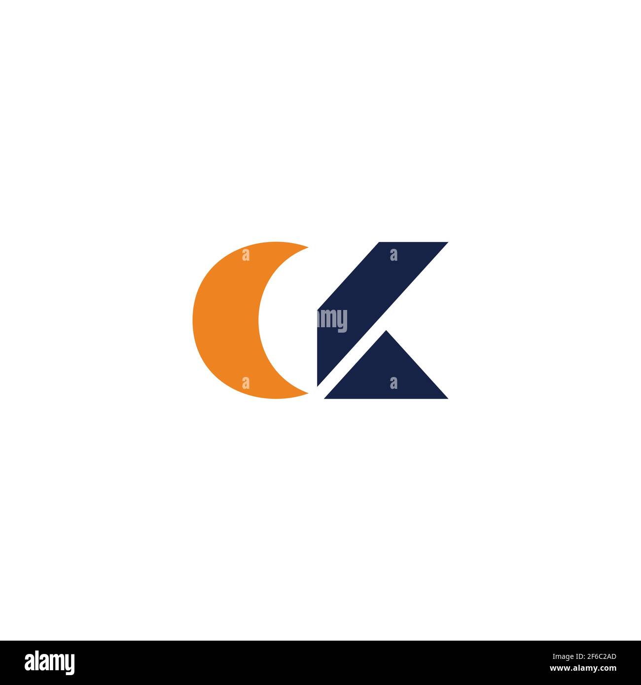 letter ck moon shape abstract geometric symbol vector Stock Vector ...