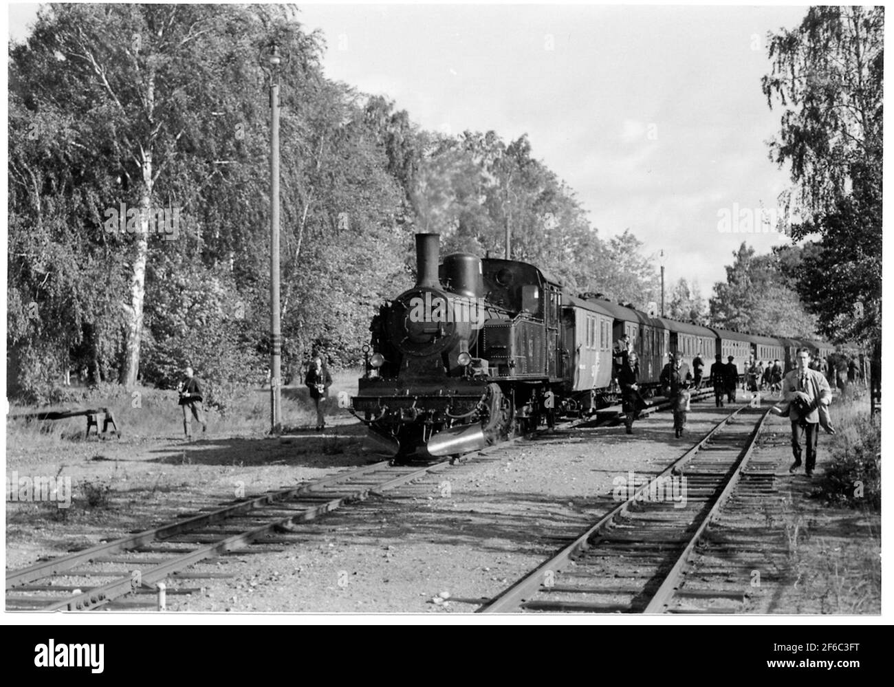 Last passenger train at Gullberg's station. State Railways, SJ S2P 3037 ...