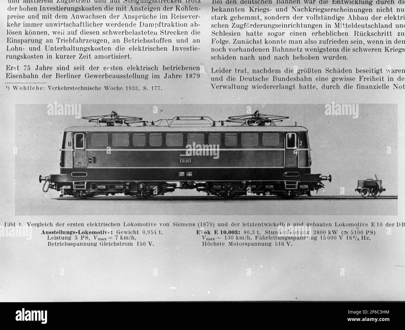 DB E10 003, at equivalent with the first elloket from 1879 Stock Photo ...