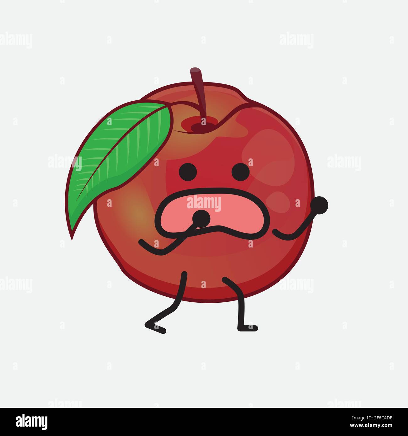 Vector Illustration of Nectarine Fruit Character with cute face, simple ...
