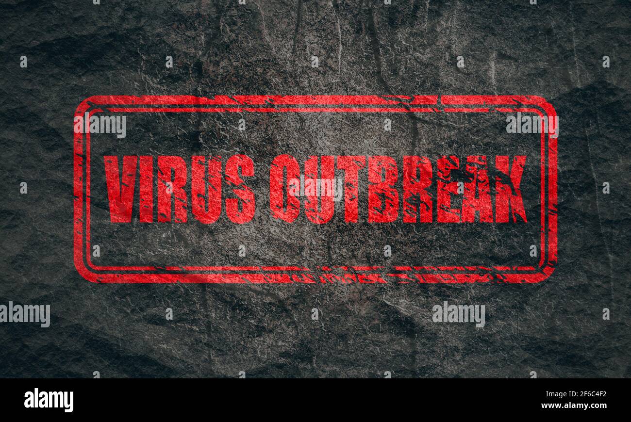 Stamp with Virus outbreak text. Medical science relative theme. Grunge ...