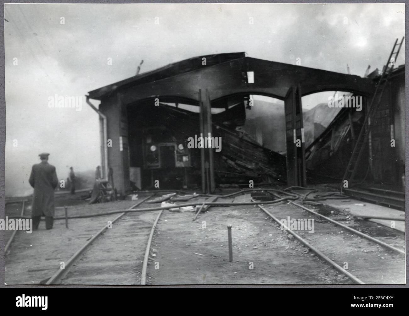 Fire-roared motor carriage garage in Västervik Stock Photo - Alamy