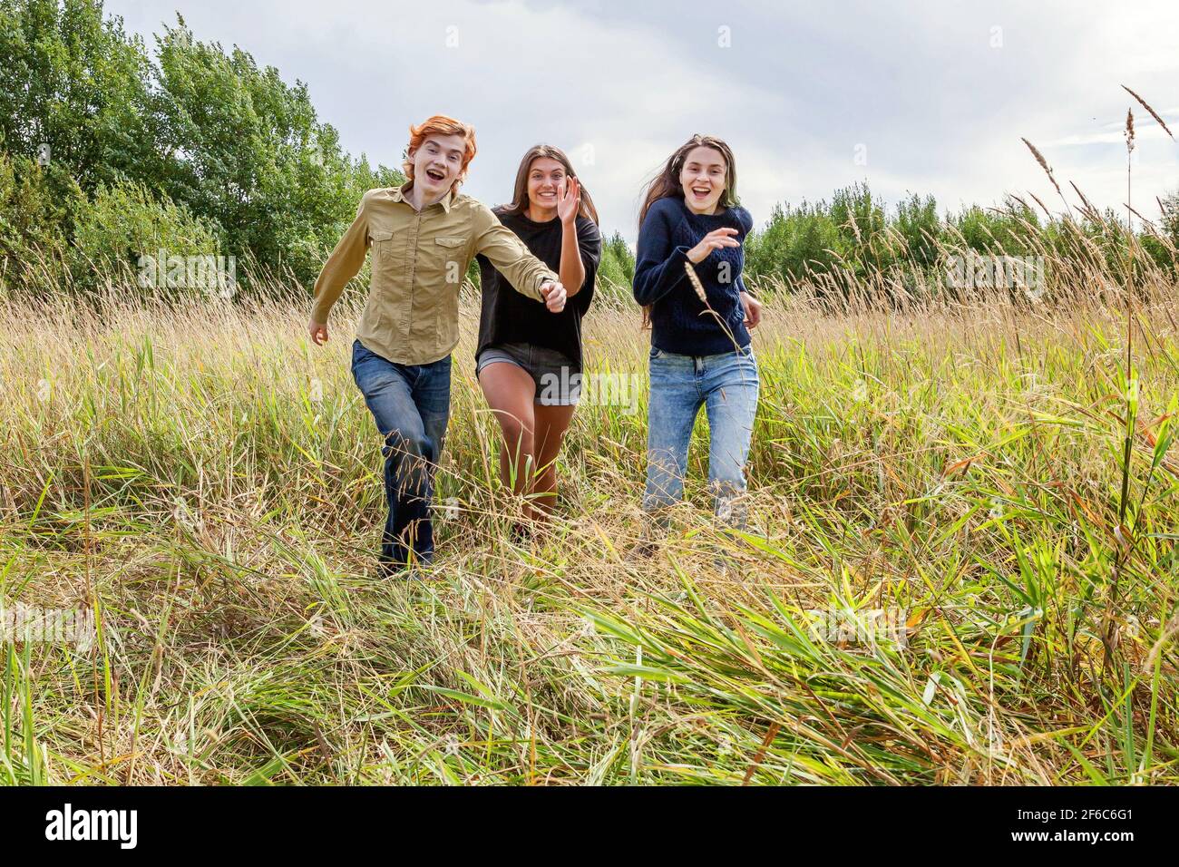 Summer holidays vacation happy people concept. Group of three friends ...