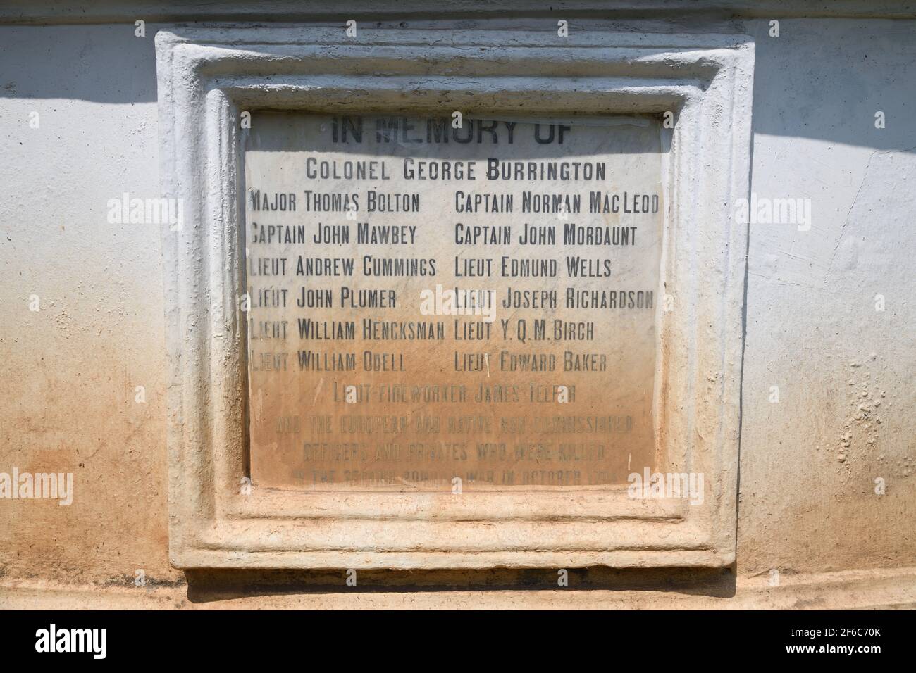 Second Rohilla War Memorial tablet. St. John's Churchyard, Kolkata ...