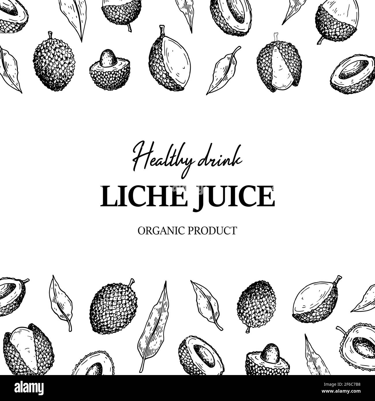 Hand drawn lychee design for packaging, banners, advertising ...