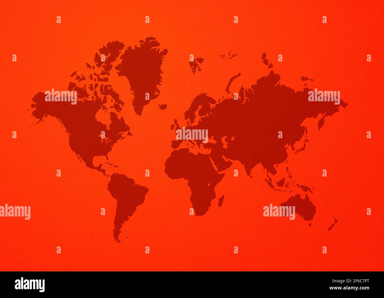 World map isolated on red wall background Stock Photo - Alamy