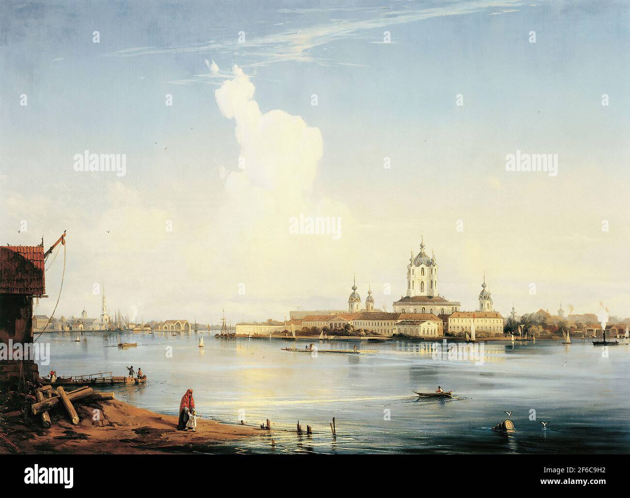 Alekseï Bogolioubov - Smolny as Seen Bolshay Okht 1852 Stock Photo - Alamy