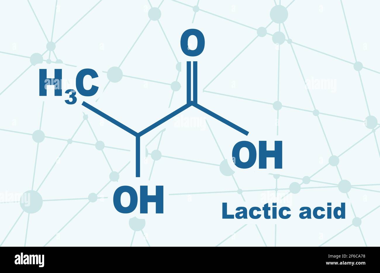 Lactic acid molecule. Structural chemical formula. Infographics ...