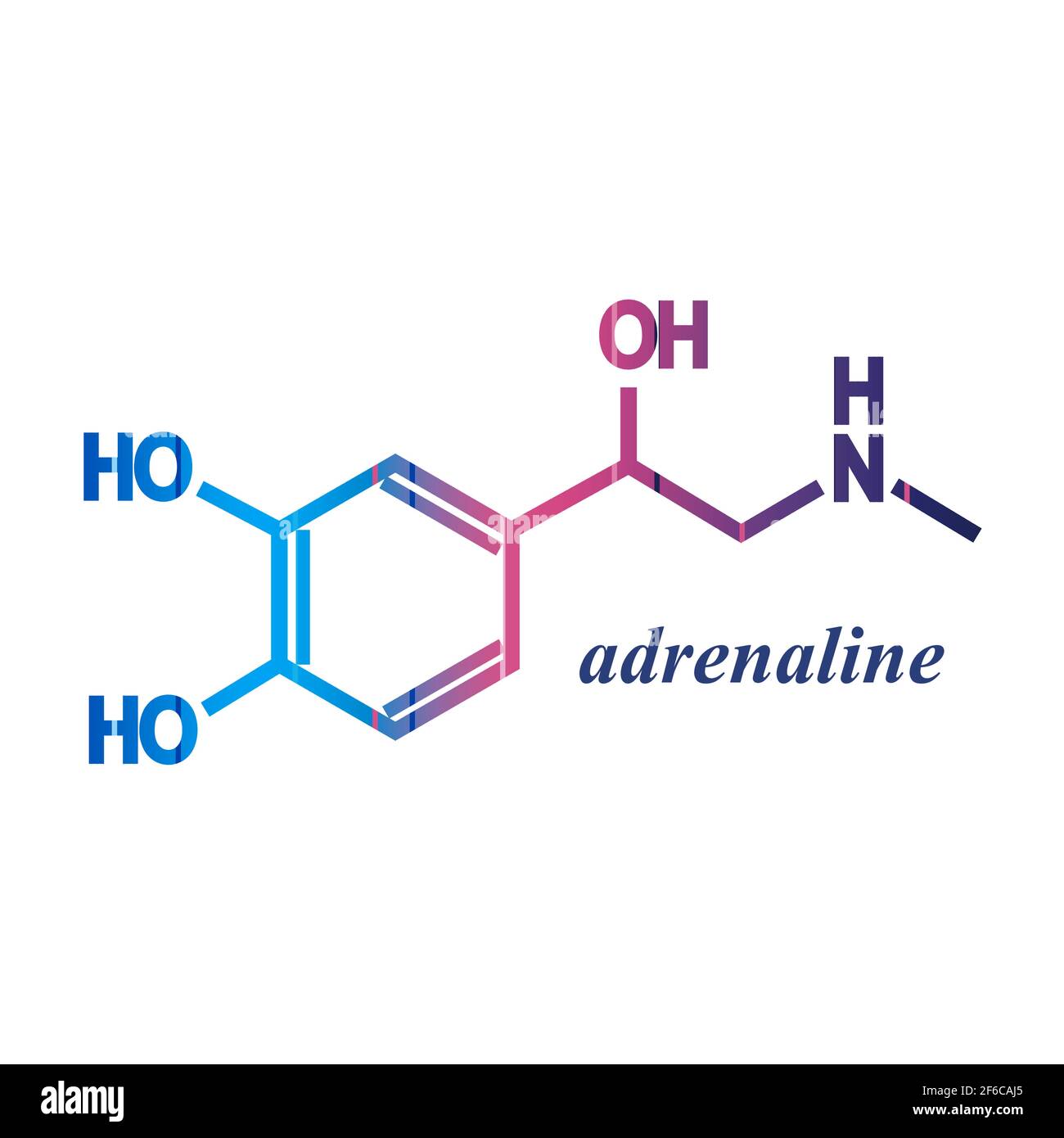 Chemical molecular formula hormone adrenaline. Infographics ...