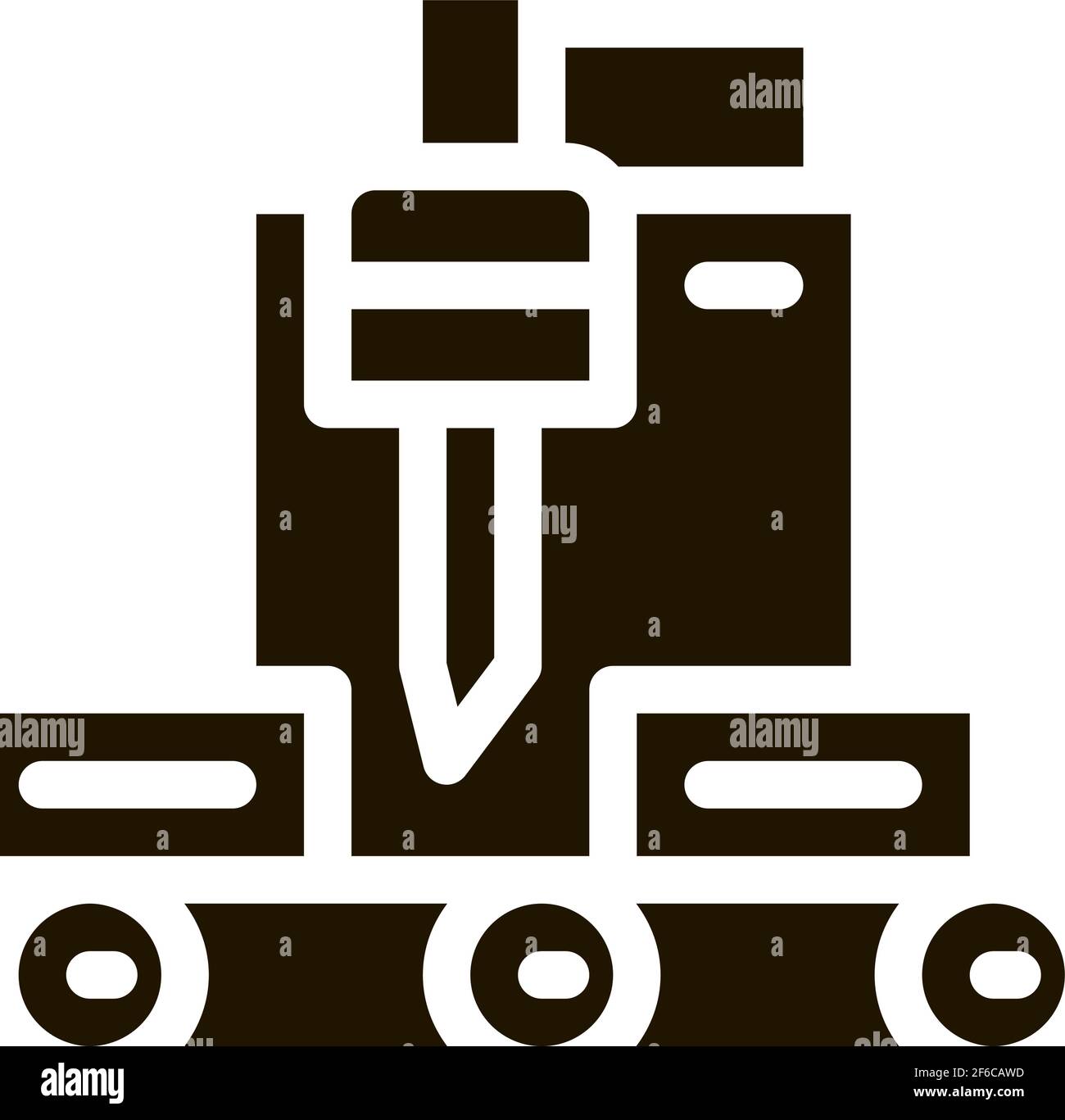 wood plank cutting machine icon Vector Glyph Illustration Stock Vector ...