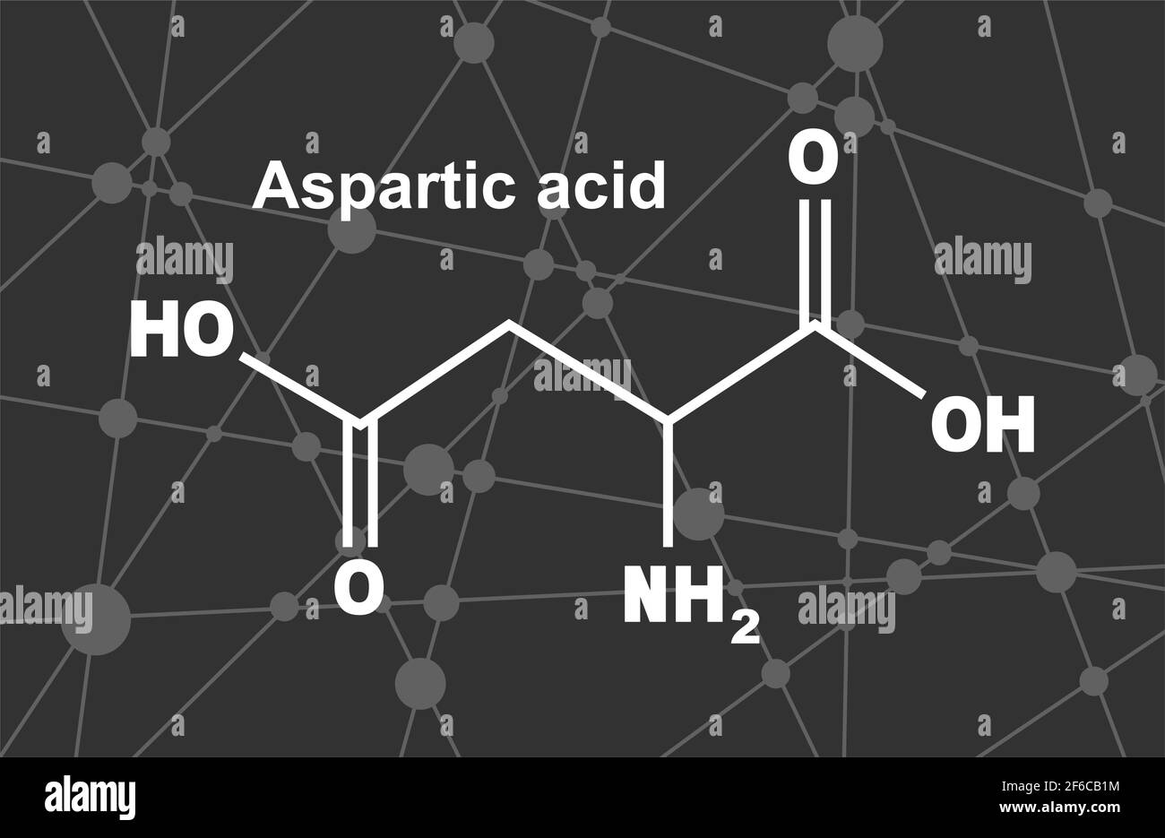 Amino acid. Aspartic acid structural formula. Infographics illustration ...