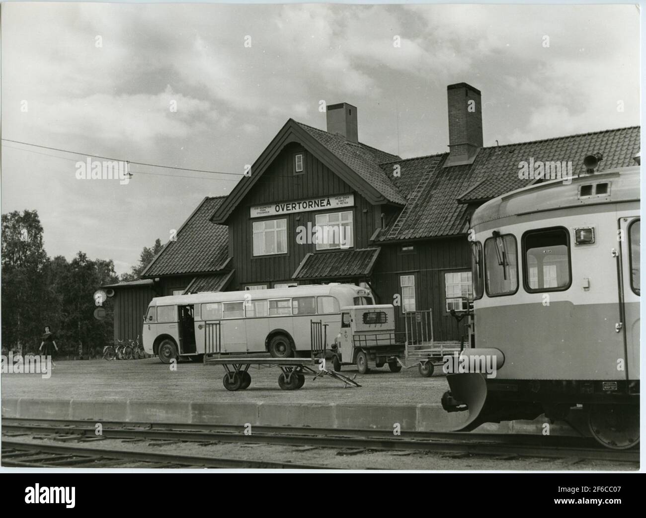 Övertorneå station. The state's railways, SJ Y6 Stock Photo - Alamy