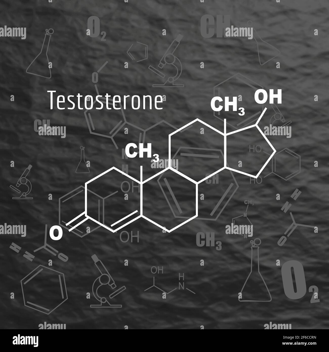 Chemical Molecular Formula Hormone Testosterone Infographics