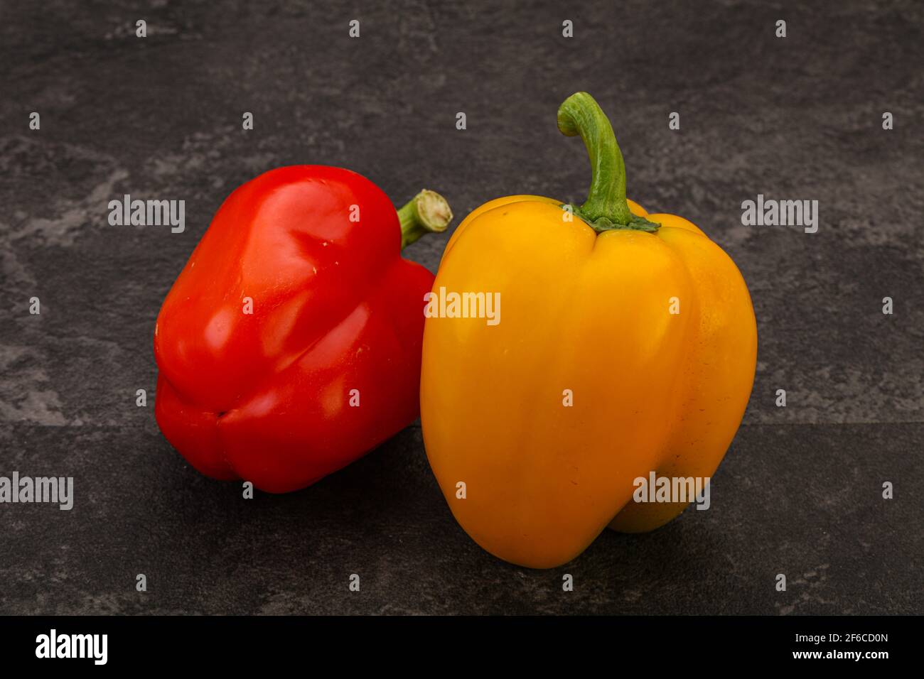 Two Ripe sweet Bulgarian bell peppers Stock Photo - Alamy