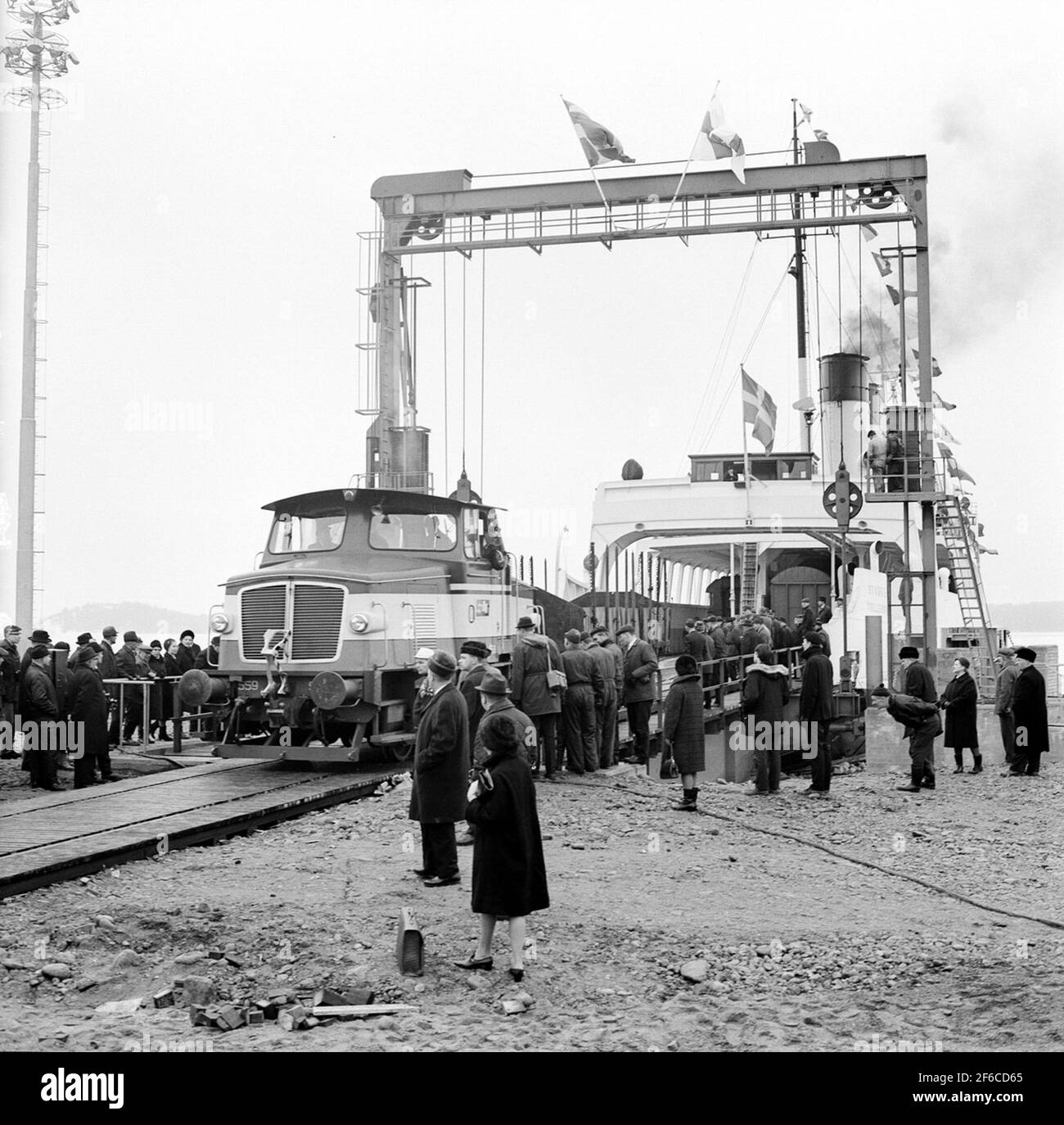 State Railways, SJ Z65 559. Ferry Mode in Naantali. Train ferry Starge ...
