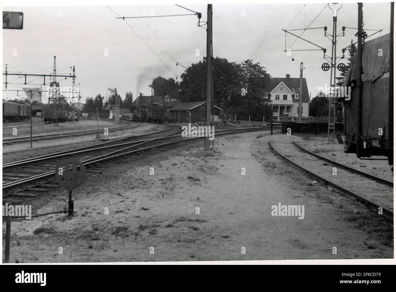 The railroad at Herrljunga station Stock Photo - Alamy