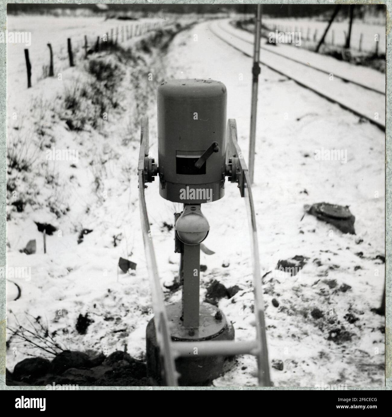 Railway bom at the railway transition at deerstigen in Ljungby, on the ...