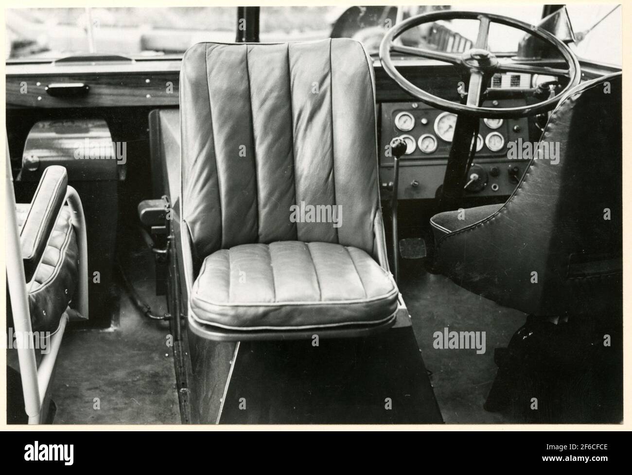 Interior at the driver position on bus Stock Photo - Alamy