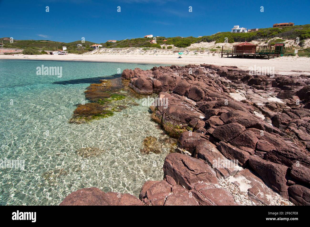 emerald cristal water in Cala dello Spalmatore, La Caletta beach ...