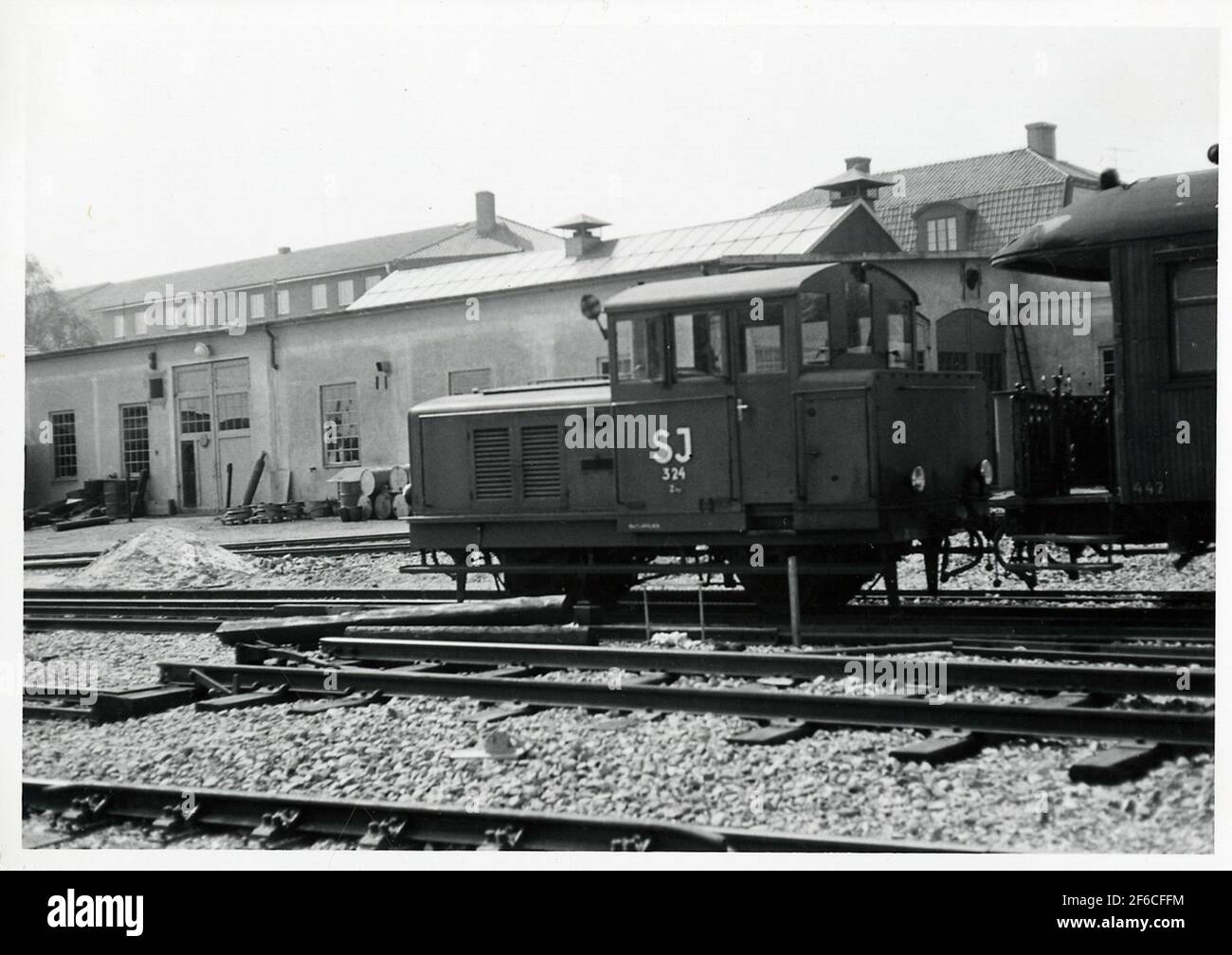 State Railways, SJ Z4P 324. Locomotor in Västervik's railway area Stock ...
