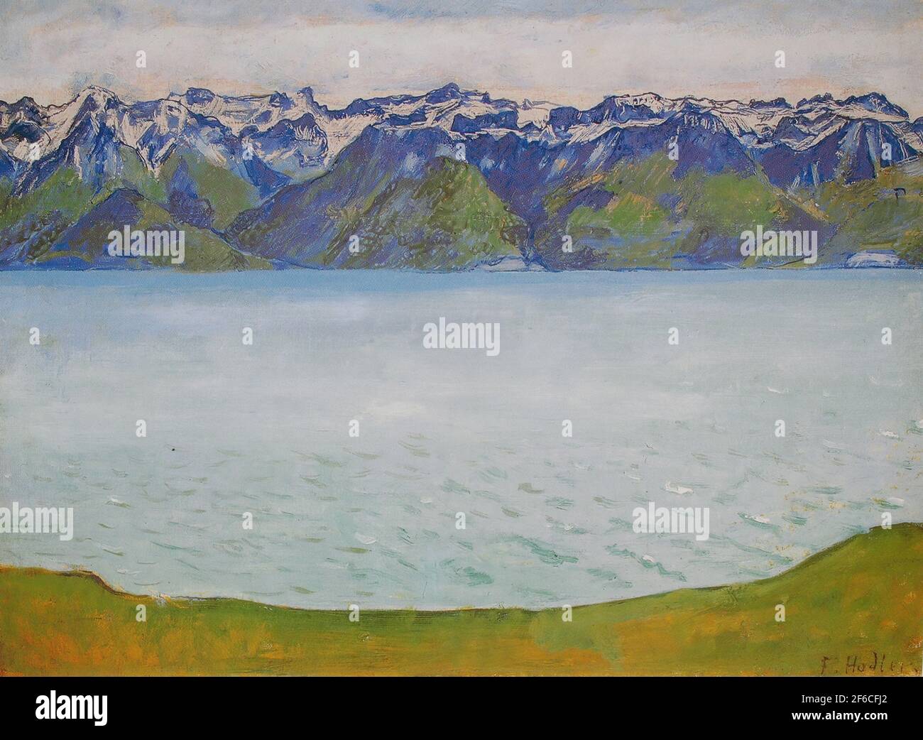 Ferdinand Hodler- Lake Genev with Savoyerbergen C 1907 Stock Photo - Alamy