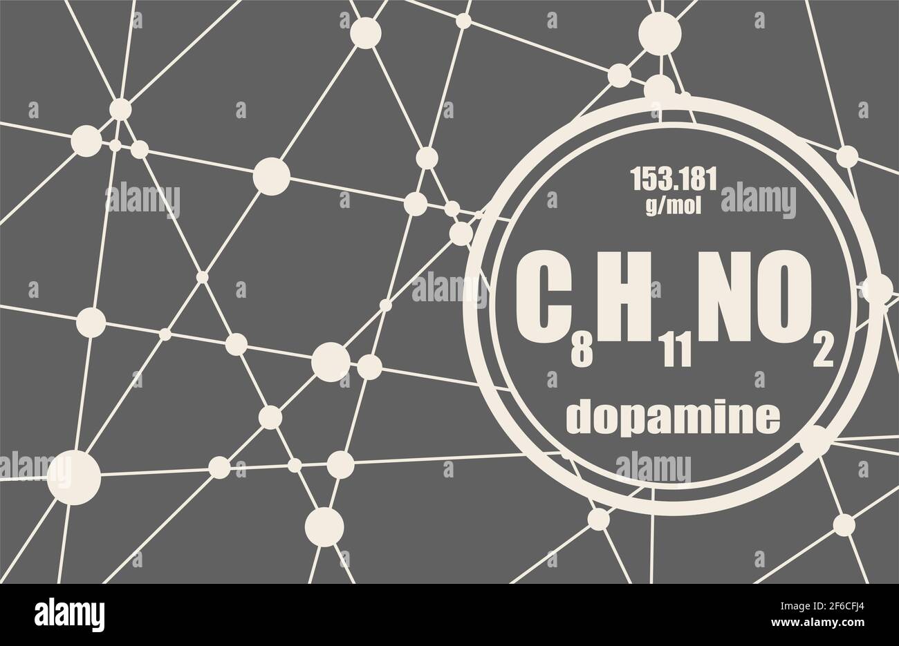 Chemical formula of hormone dopamine. Infographics illustration ...