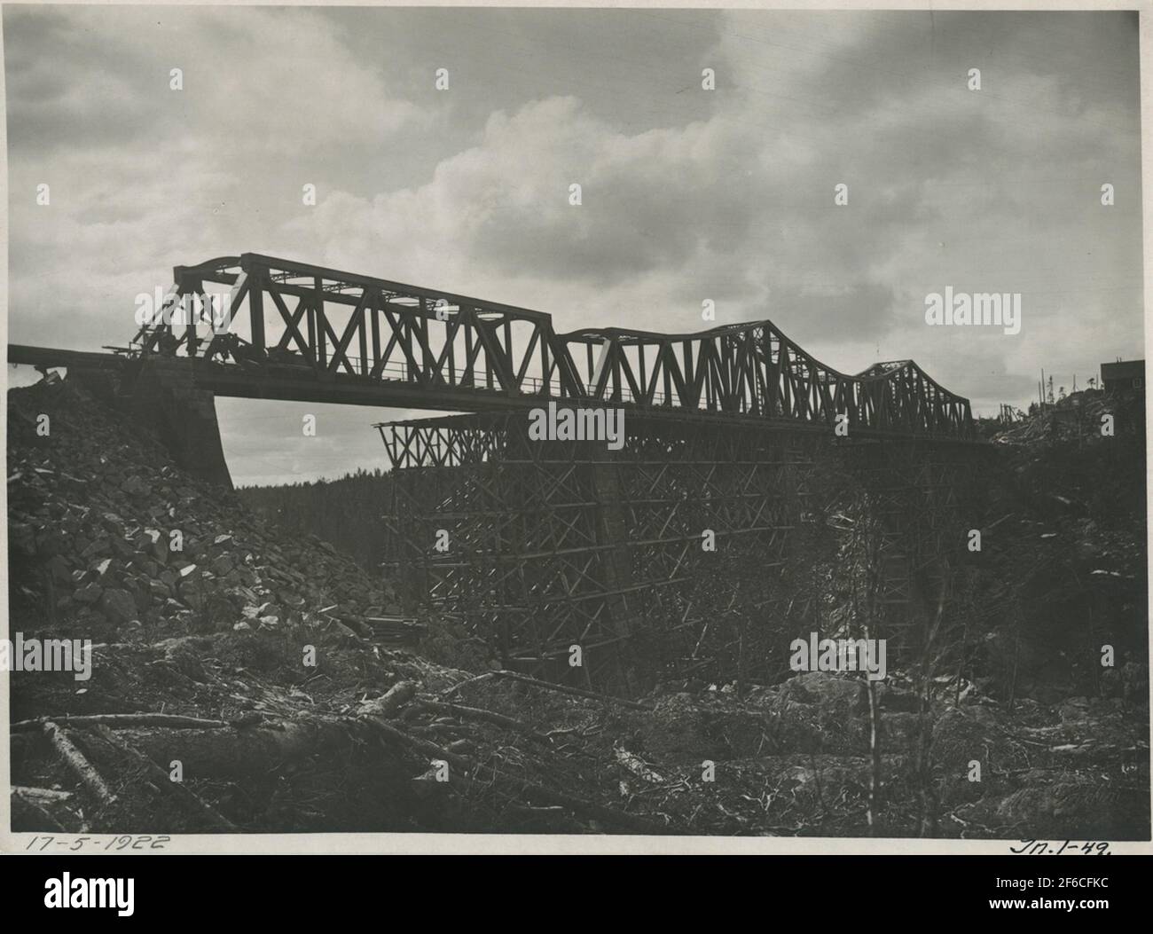 Railway bridge building at Stora Lule River Stock Photo - Alamy