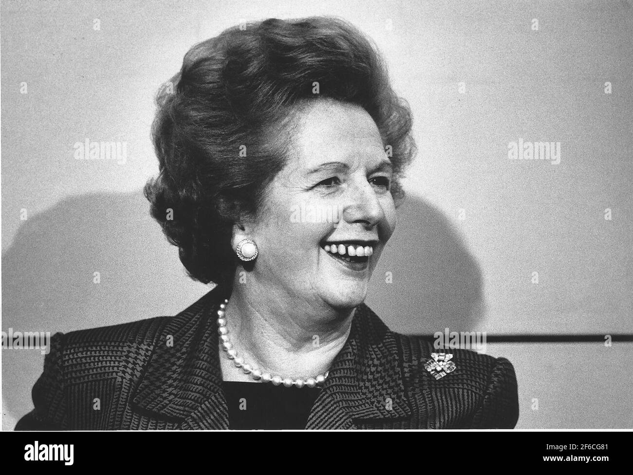 Margaret Thatcher enjoying herself before presenting the Thatcher award ...