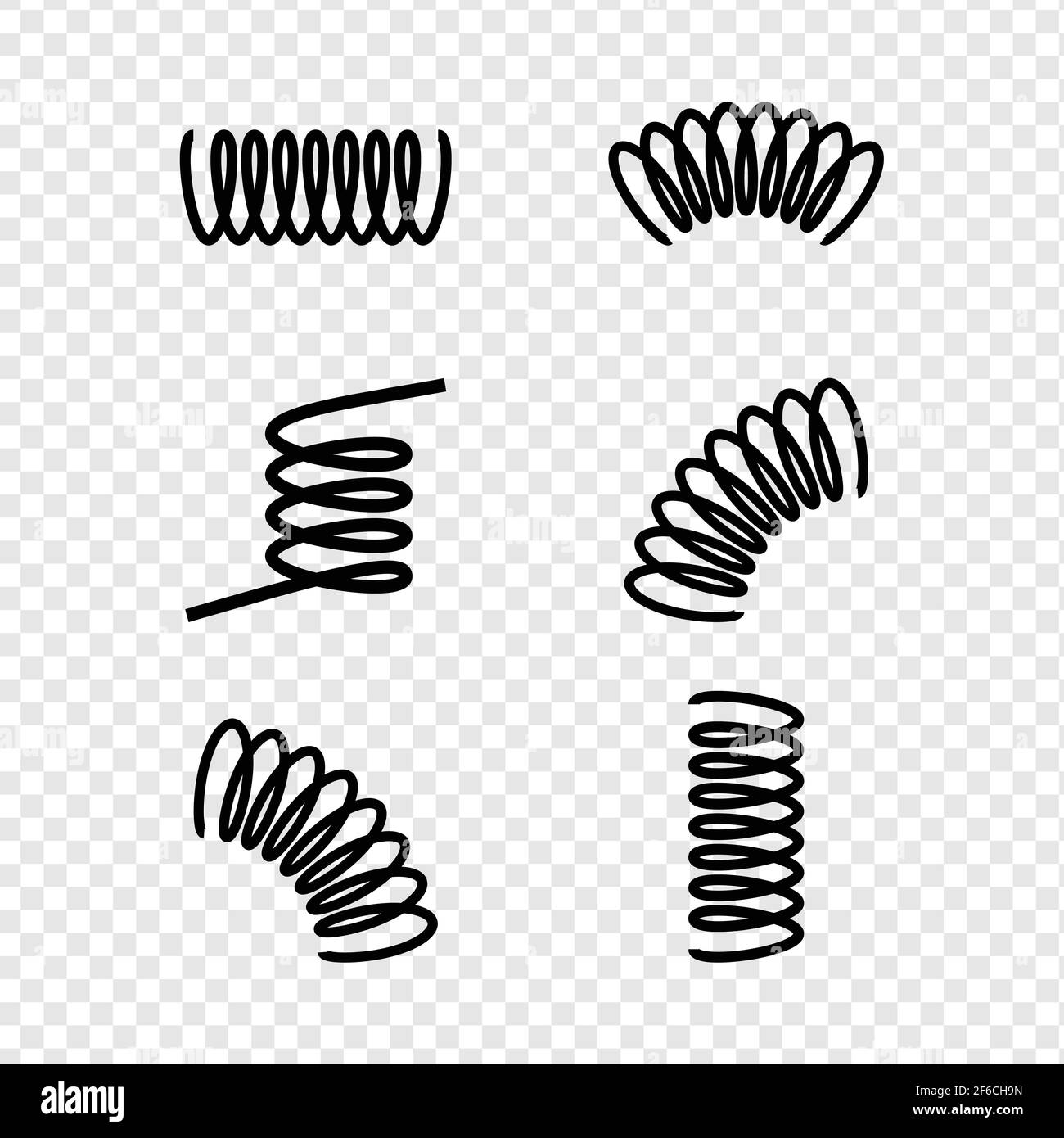 Black silhouette of spring icon set, collection isolated on transparent ...