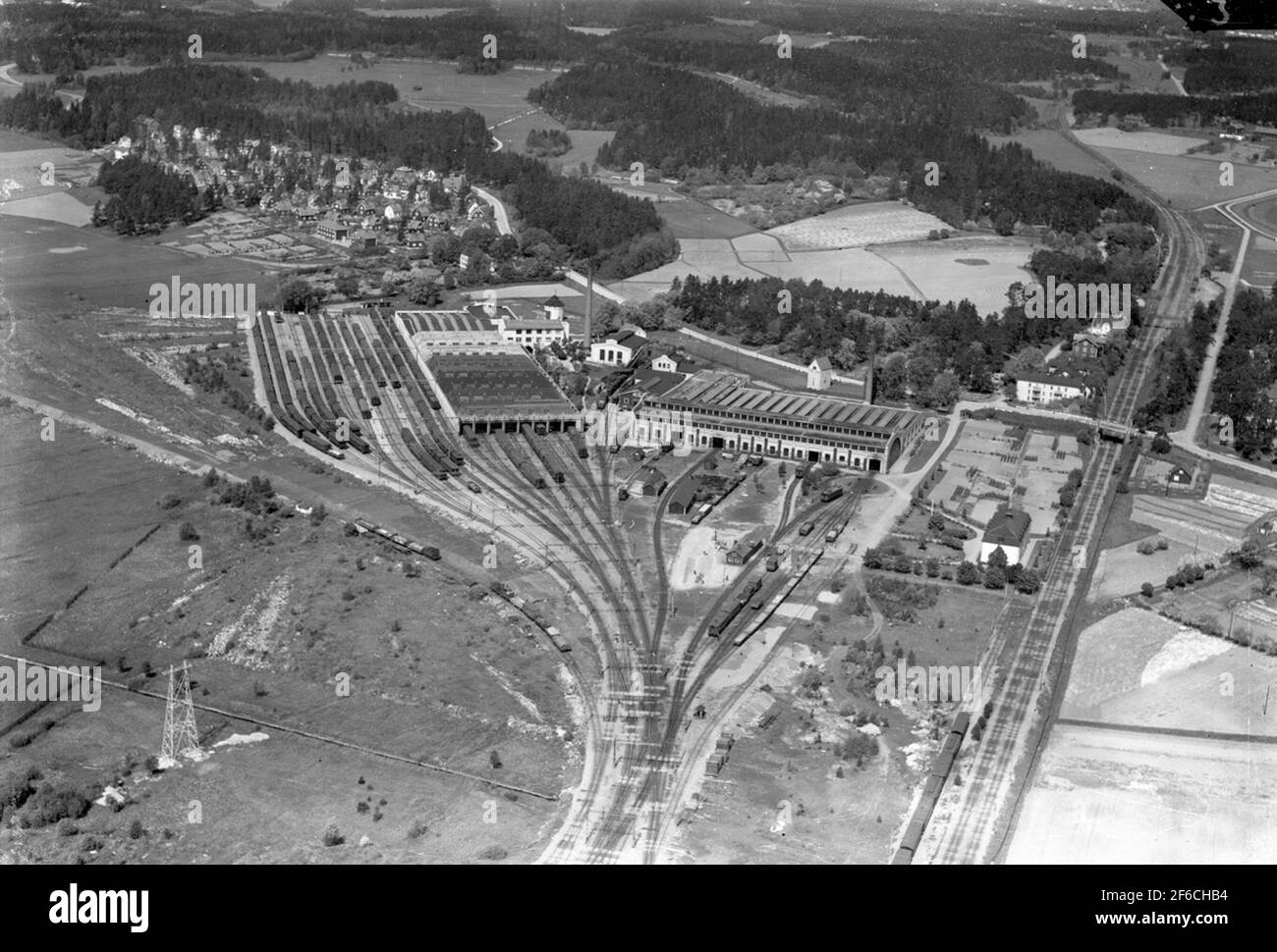Aerial view of the workshop. Operating and maintenance facility for ...