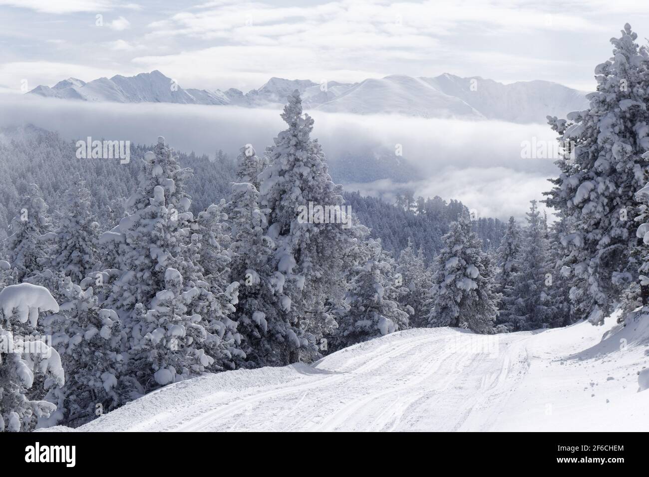 Snowy landscape in Pyrenees mountains (France Stock Photo - Alamy