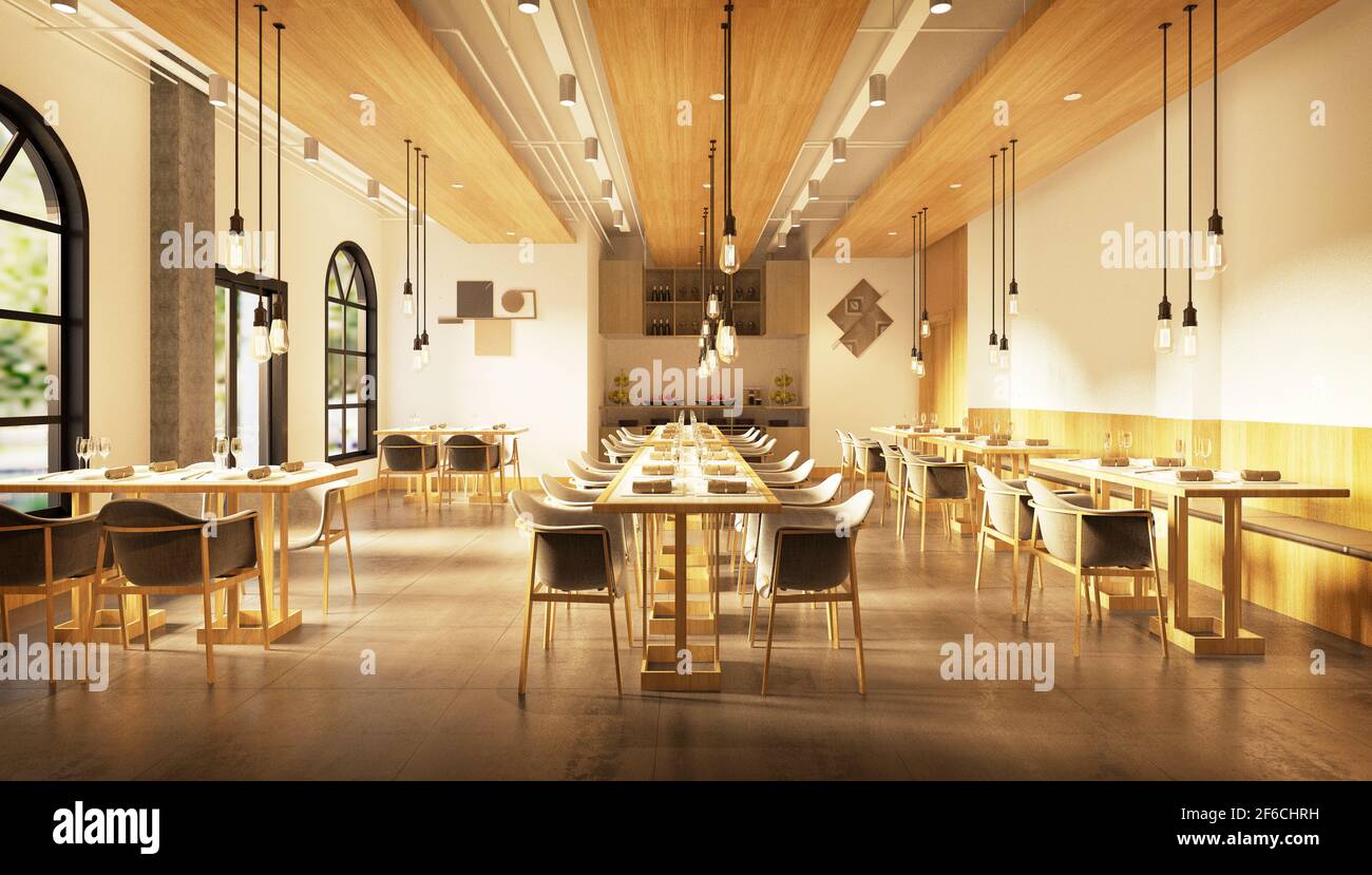 3d render of cafe restaurant Stock Photo - Alamy