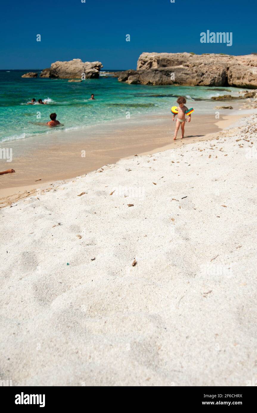white quartz sand and crystal clear water at Is Aruttas beach Stock ...