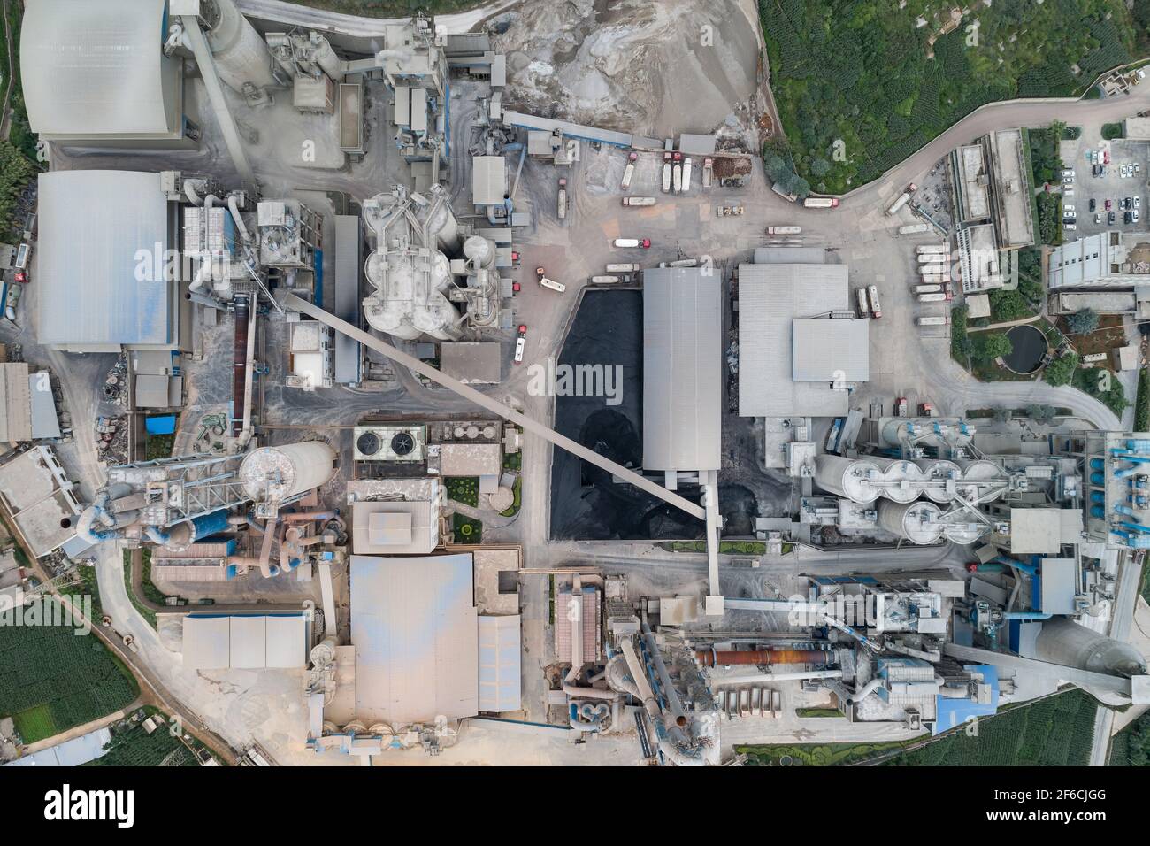 Aerial Photography of a Cement Plant in Yunnan Province, China Stock ...