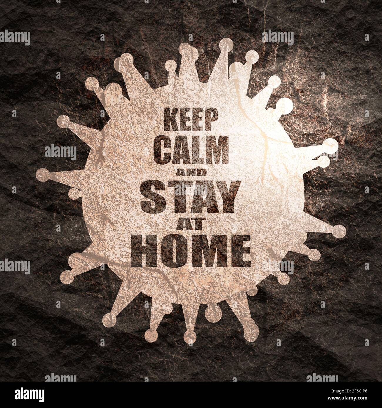 Stay home message. Staying at home with self quarantine to help slow ...