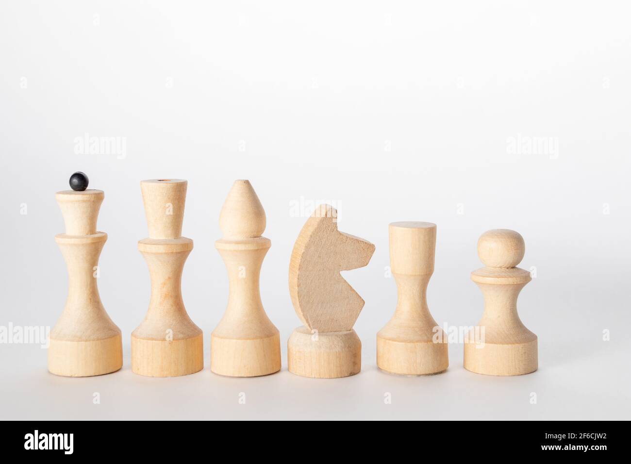 Chess pieces isolated on white background. Row of chessmen Stock Photo ...