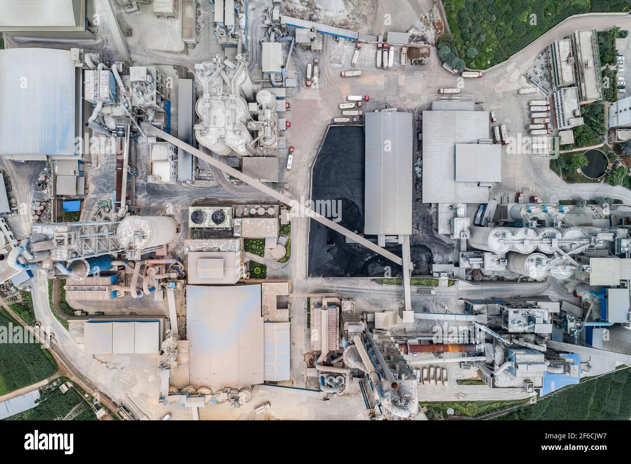 Aerial Photography of a Cement Plant in Yunnan Province, China Stock ...