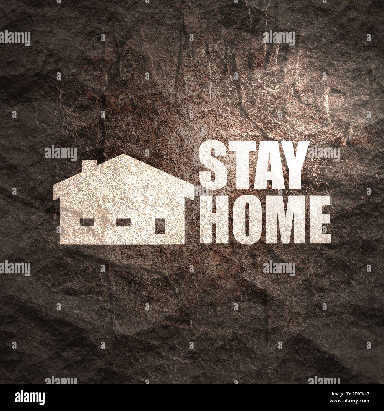 Stay home message. Staying at home with self quarantine to help slow ...