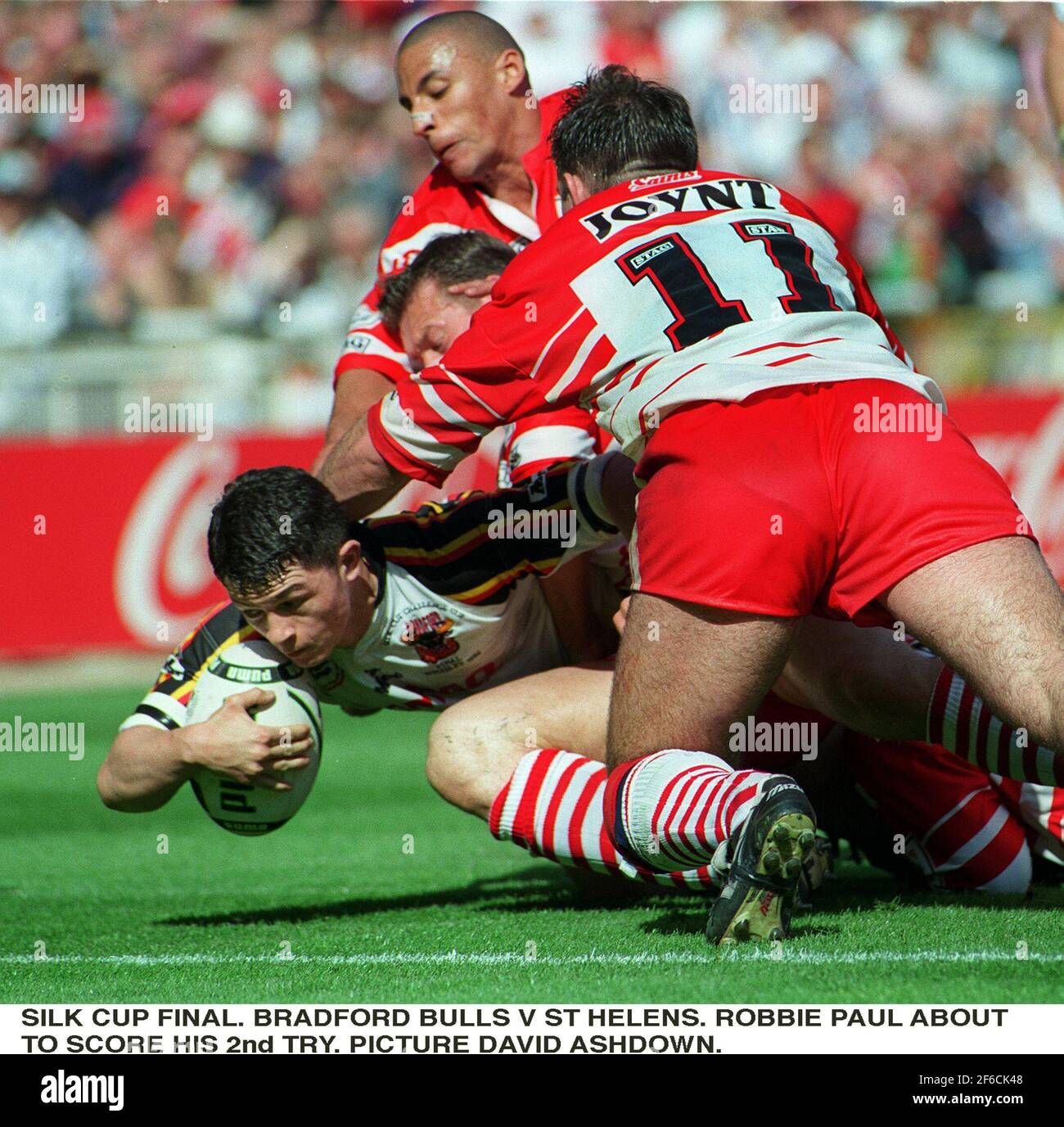 Robbie Paul Bradford Rugby League Player scoring a try during the Silk ...