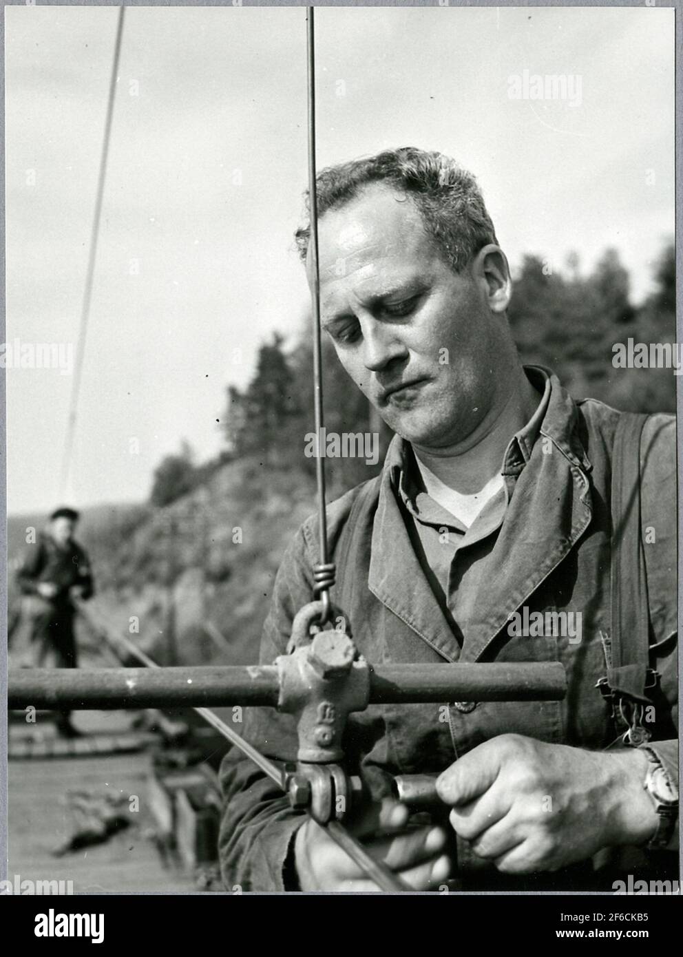 Mounting the contact line Stock Photo - Alamy