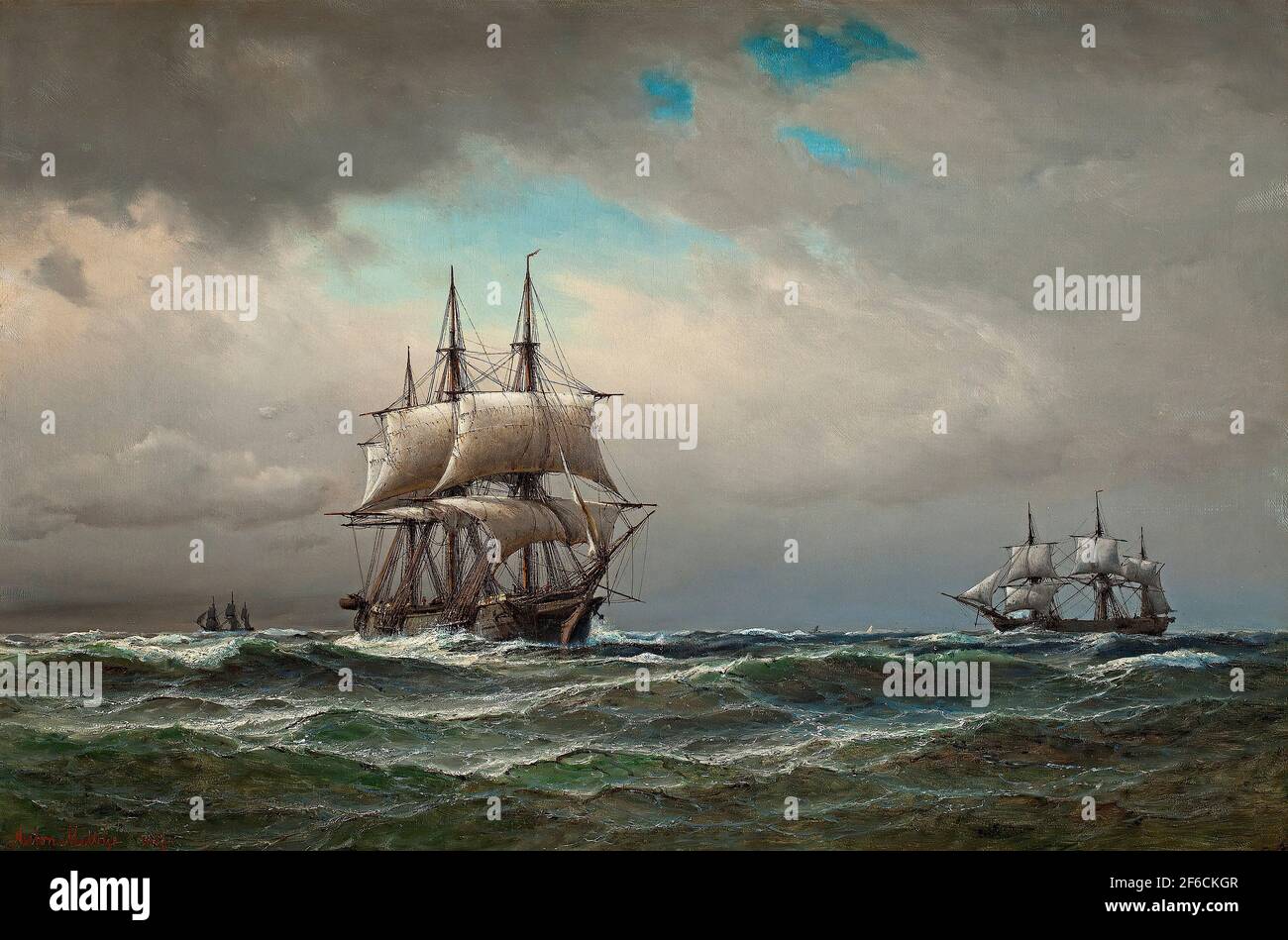 Fritz Melbye - Ships Sea 1867 Stock Photo - Alamy