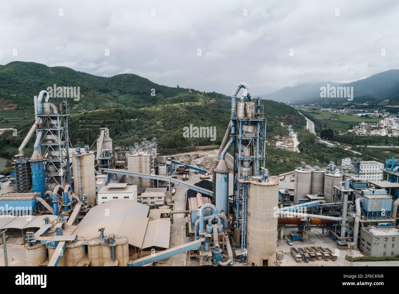 Aerial Photography of a Cement Plant in Yunnan Province, China Stock ...